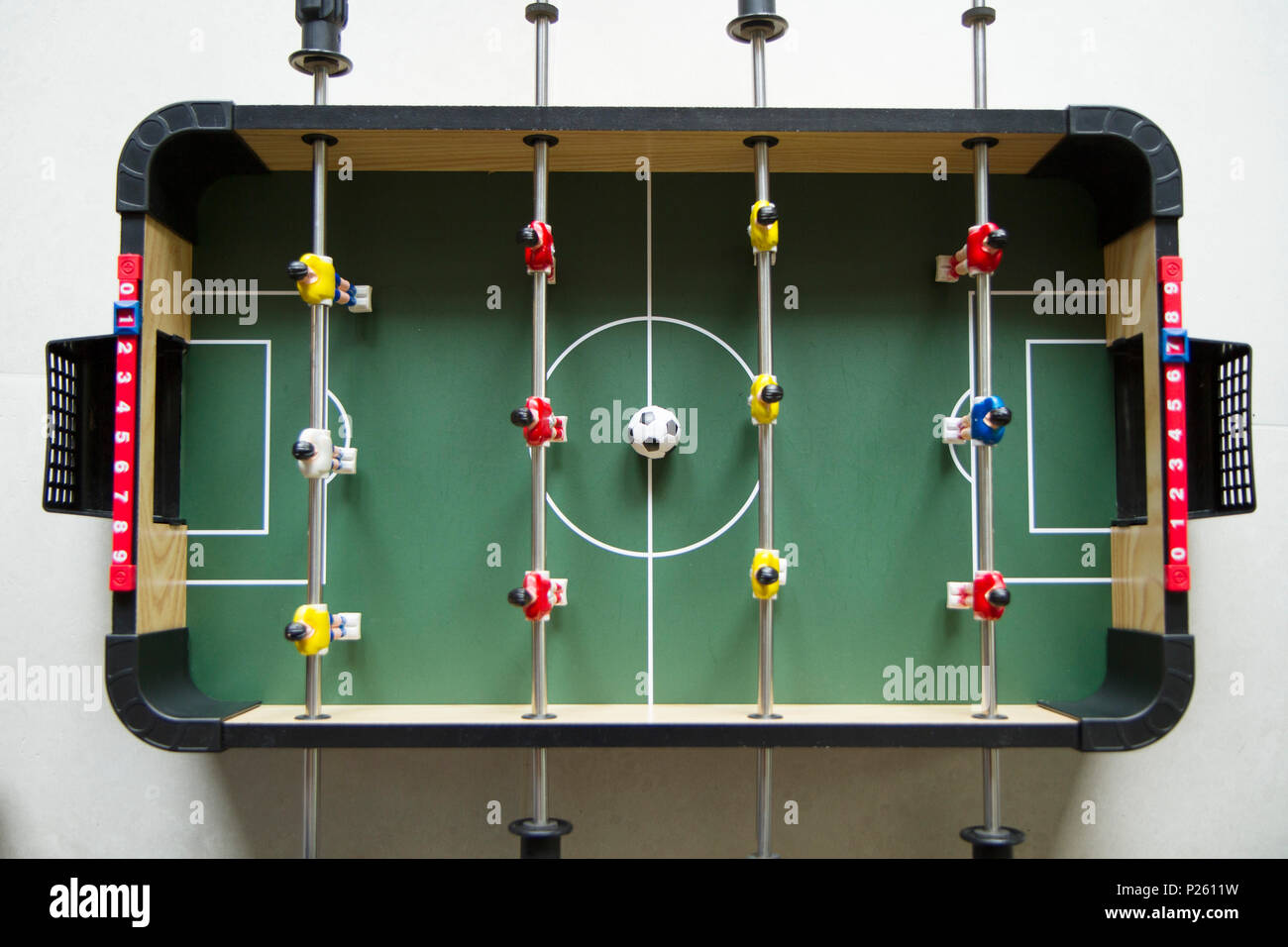 Top view of table socker game Stock Photo - Alamy
