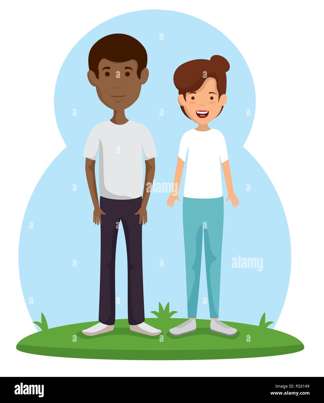 couple friends happy characters Stock Vector Image & Art - Alamy