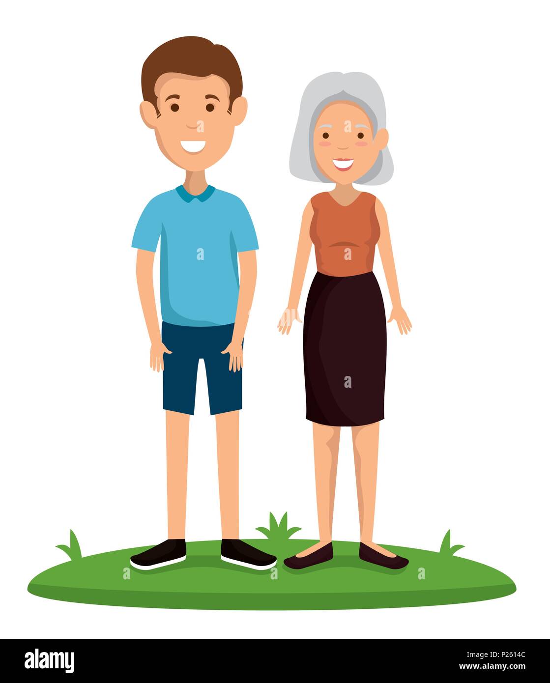 couple friends happy characters Stock Vector Image & Art - Alamy