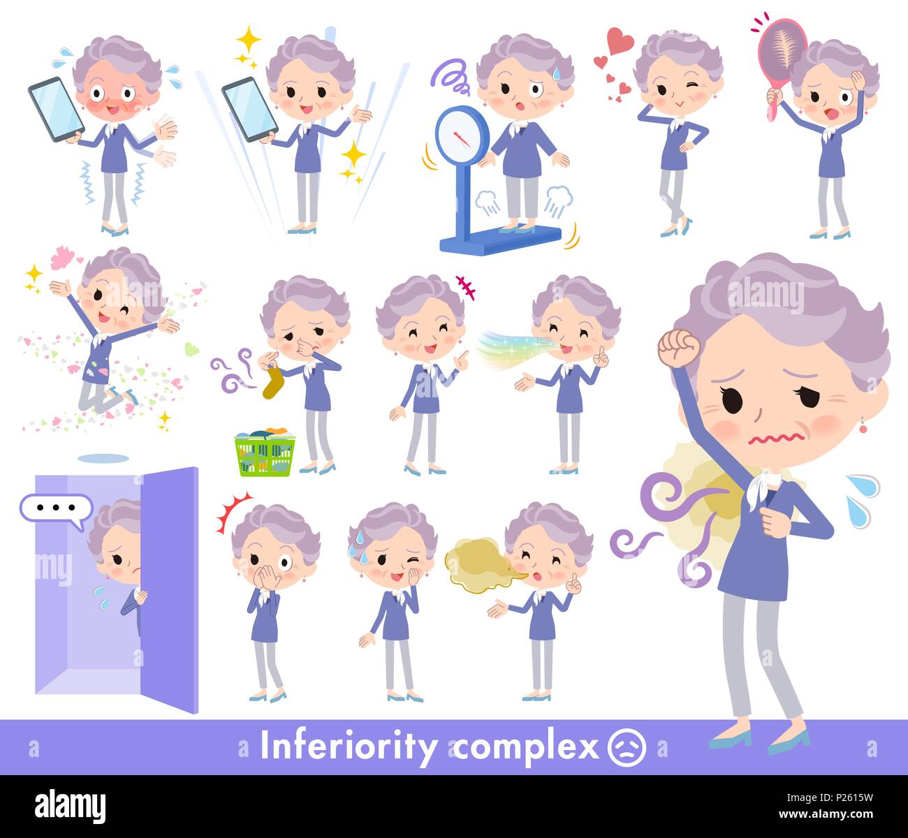 A set of senior women on inferiority complex. There are actions ...