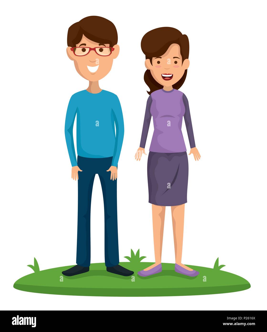 couple friends happy characters Stock Vector Image & Art - Alamy