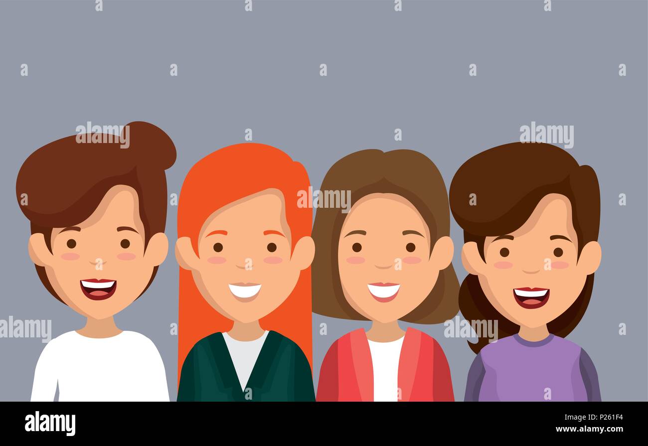 group of women friends characters Stock Vector Image & Art - Alamy