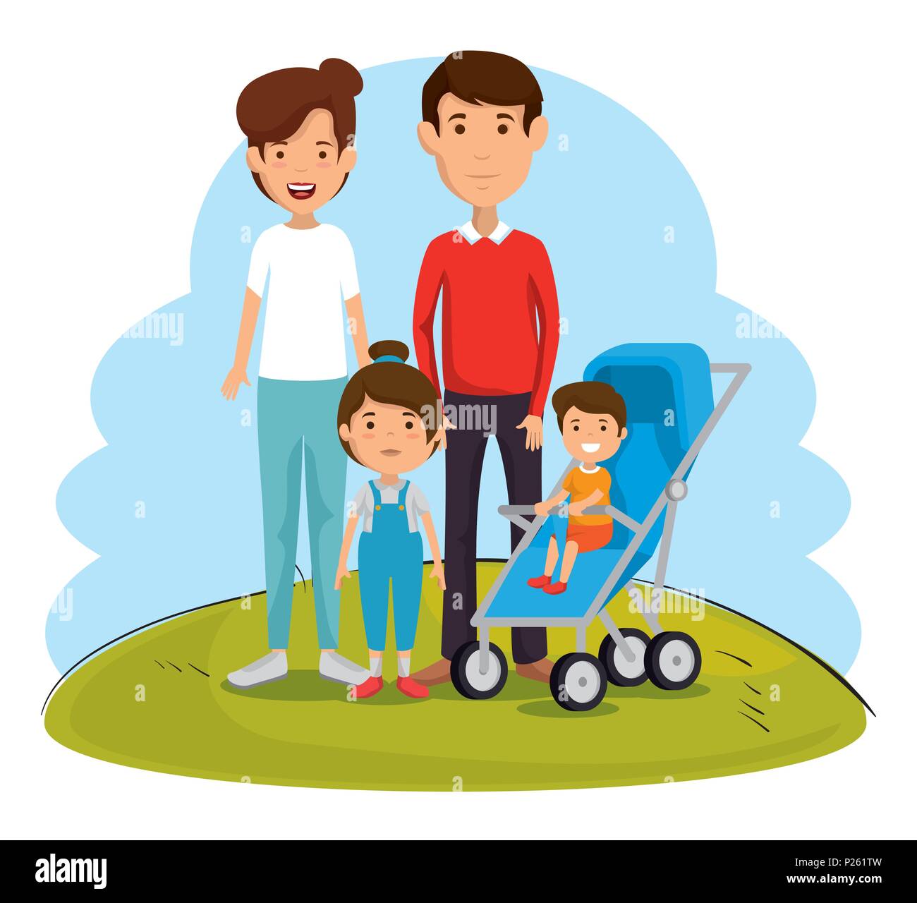 parents with kids avatars characters Stock Vector Image & Art - Alamy