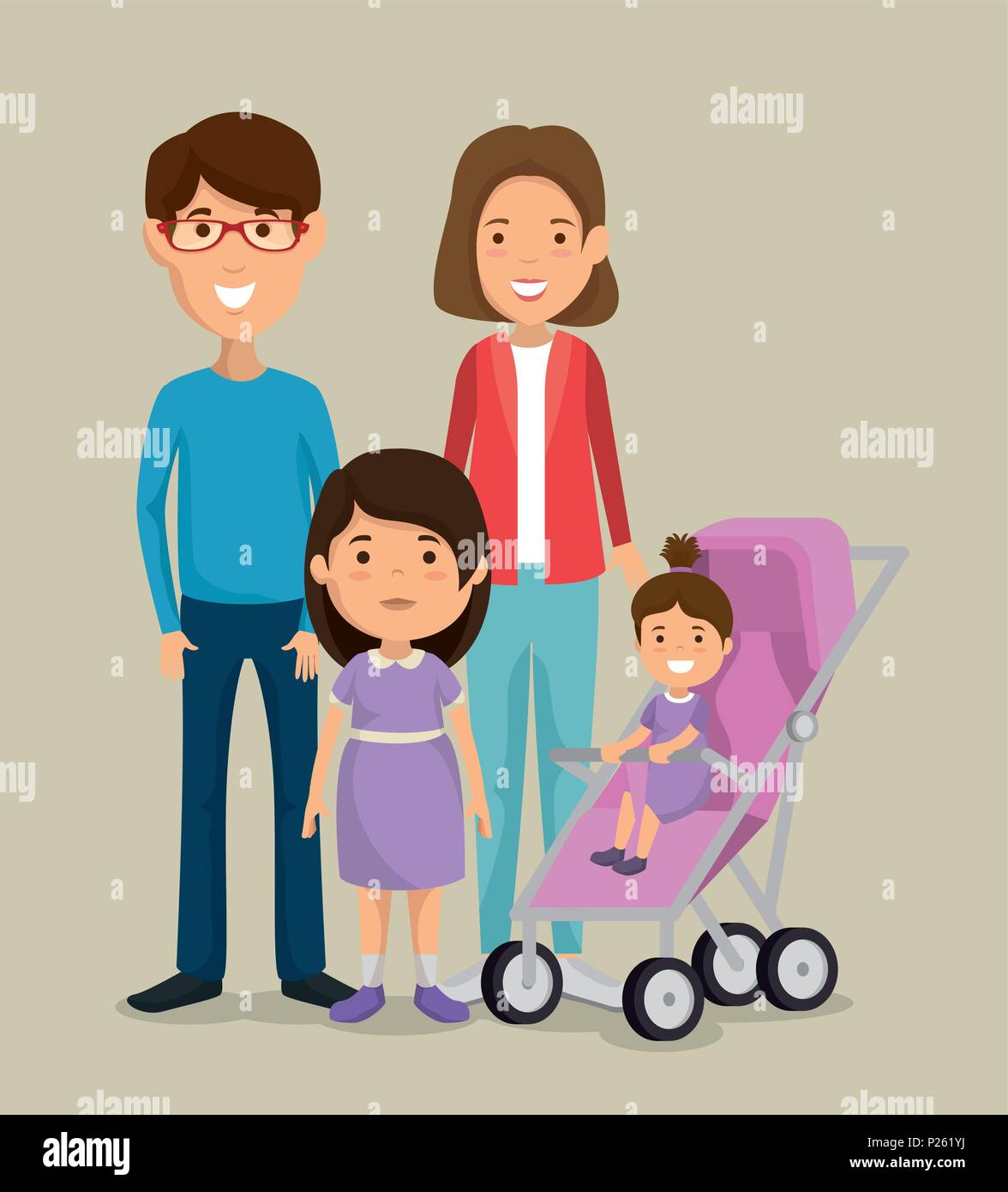 parents with kids avatars characters Stock Vector Image & Art - Alamy