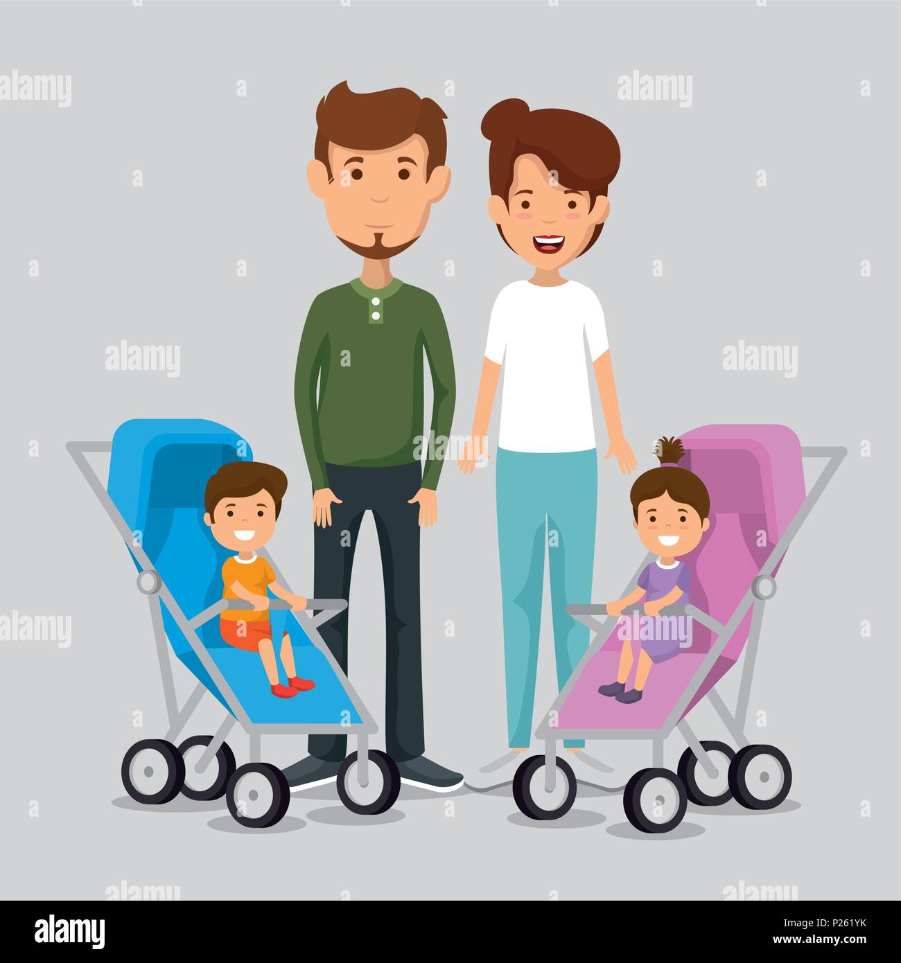 parents with kids avatars characters Stock Vector Image & Art - Alamy