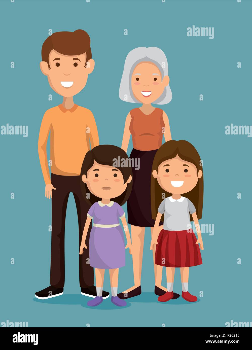 parents with kids avatars characters Stock Vector Image & Art - Alamy