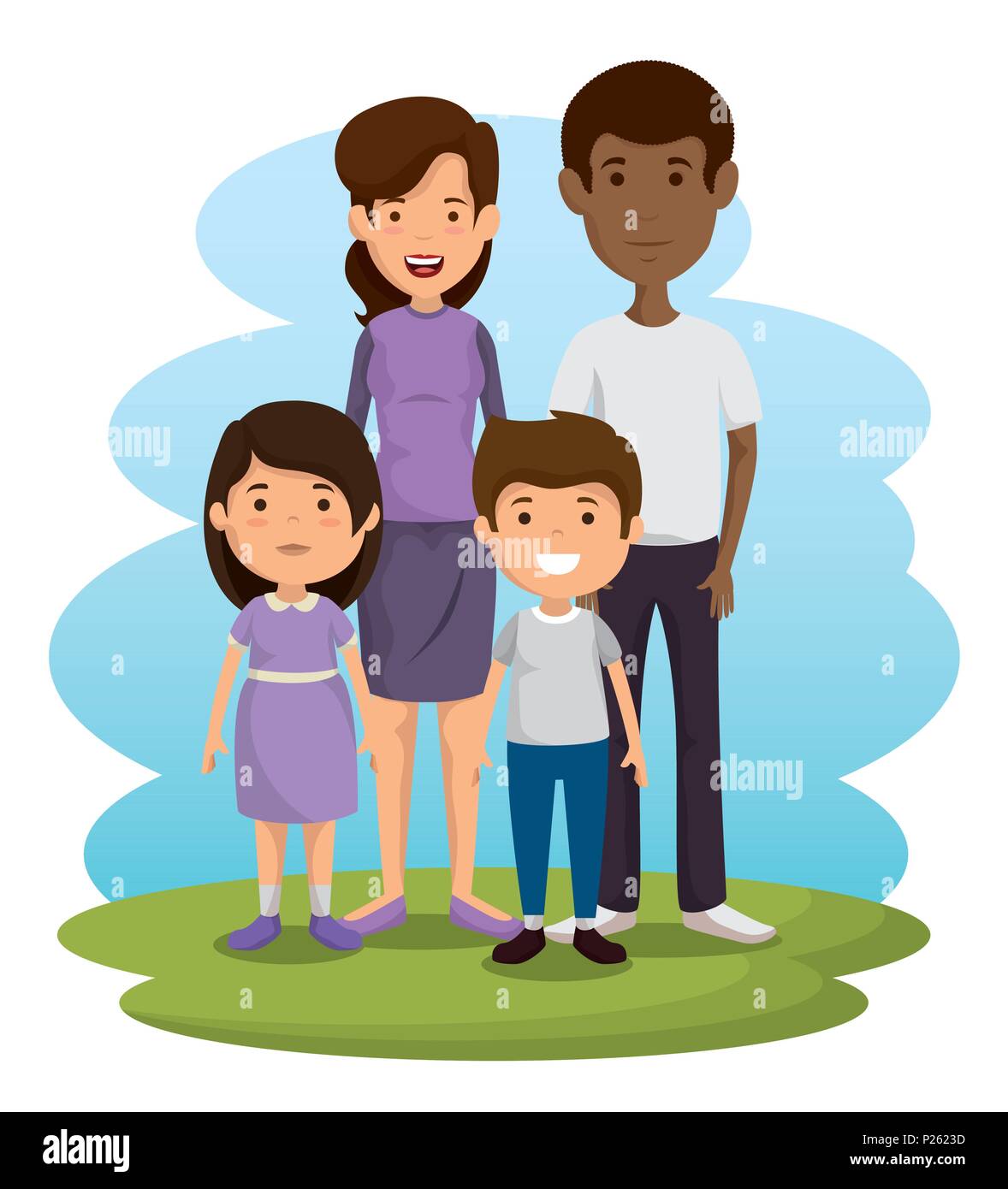 parents with kids avatars characters Stock Vector Image & Art - Alamy