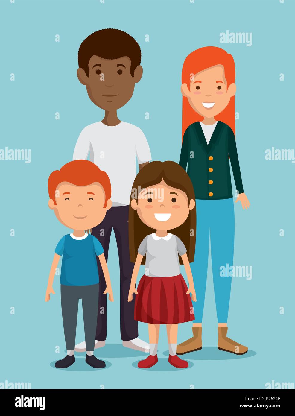 parents with kids avatars characters Stock Vector Image & Art - Alamy