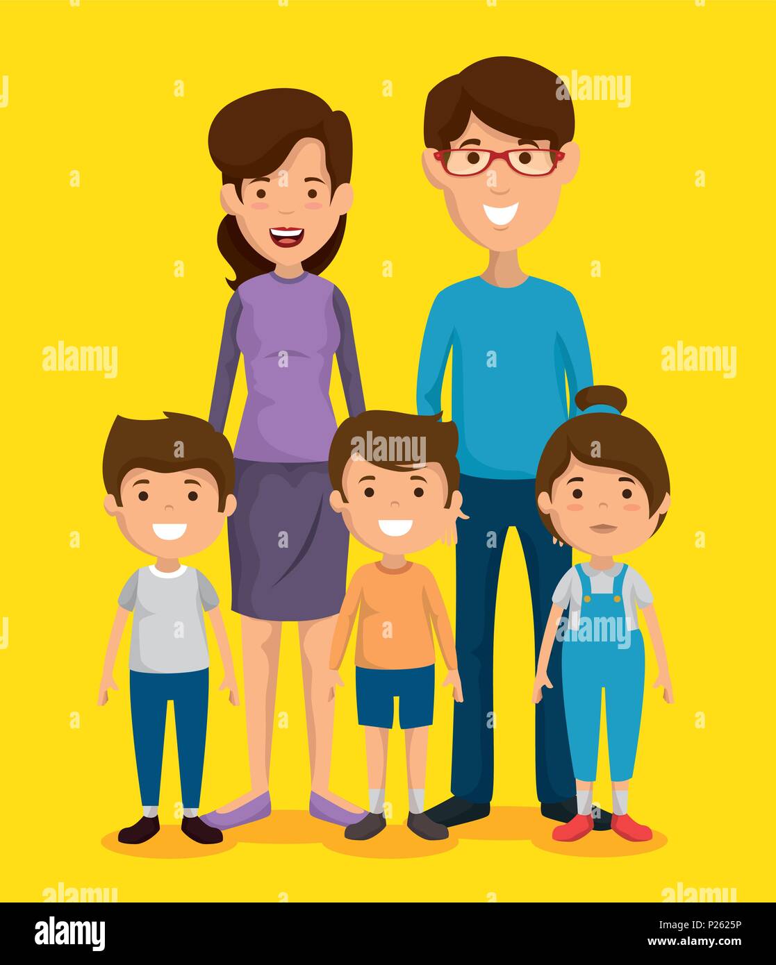 parents with kids avatars characters Stock Vector Image & Art - Alamy