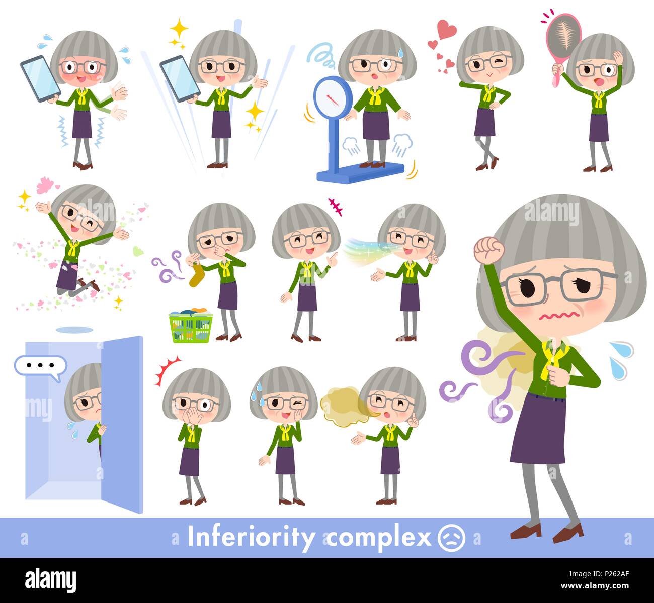 A set of senior women on inferiority complex. There are actions ...