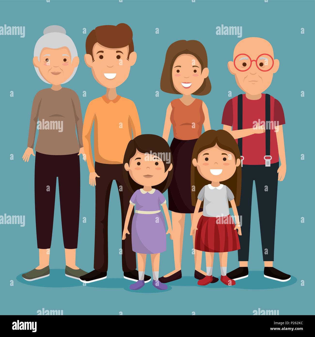 group of family members avatars characters Stock Vector Image & Art - Alamy