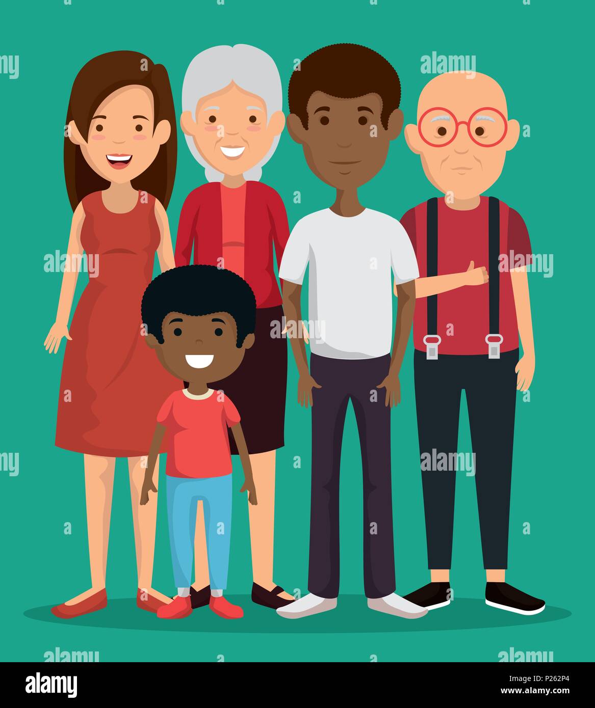 group of family members avatars characters Stock Vector Image & Art - Alamy