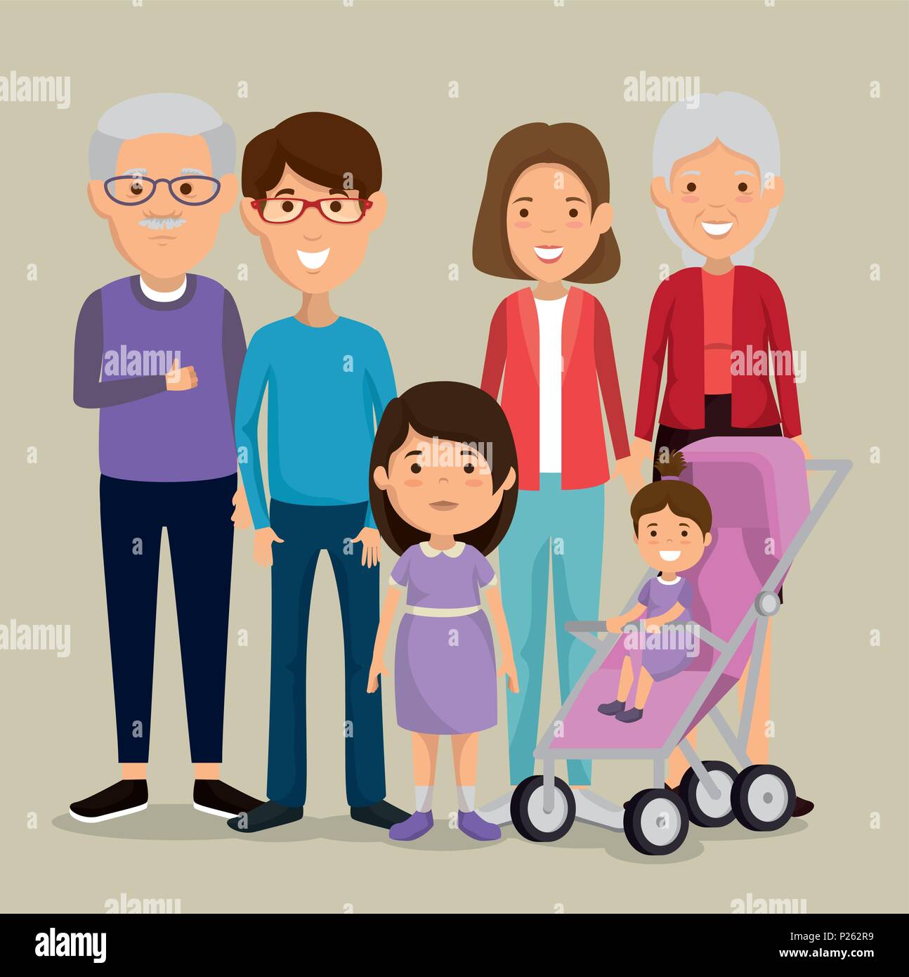 group of family members avatars characters Stock Vector Image & Art - Alamy