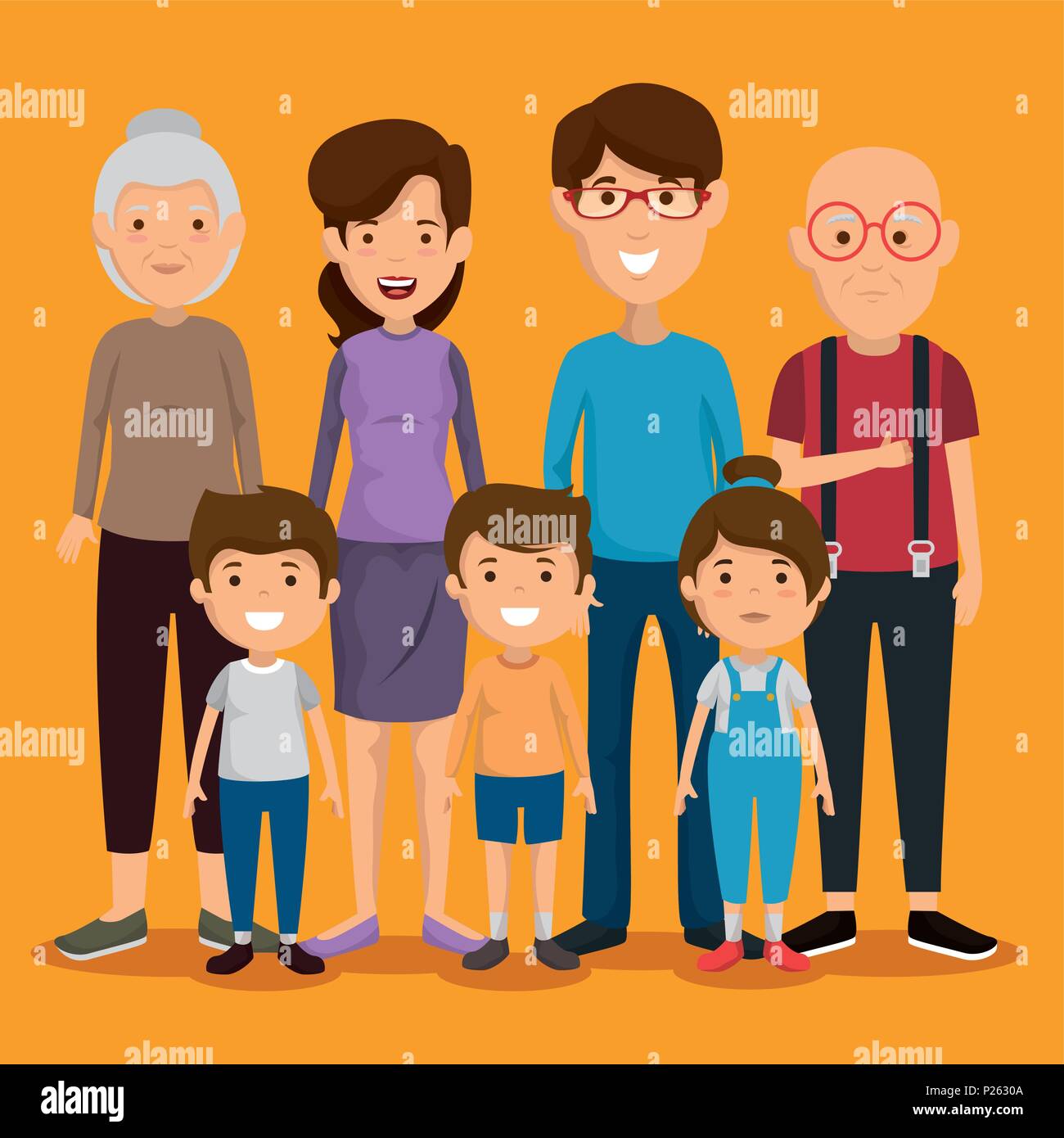 group of family members avatars characters Stock Vector Image & Art - Alamy