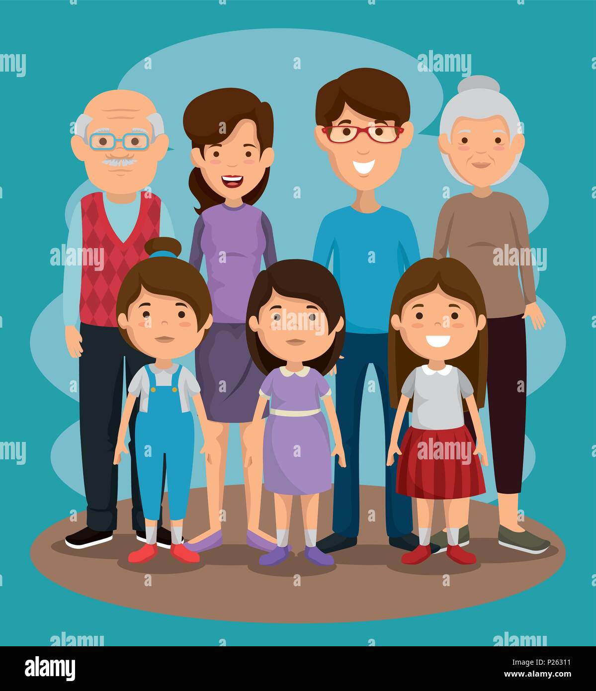group of family members avatars characters Stock Vector Image & Art - Alamy
