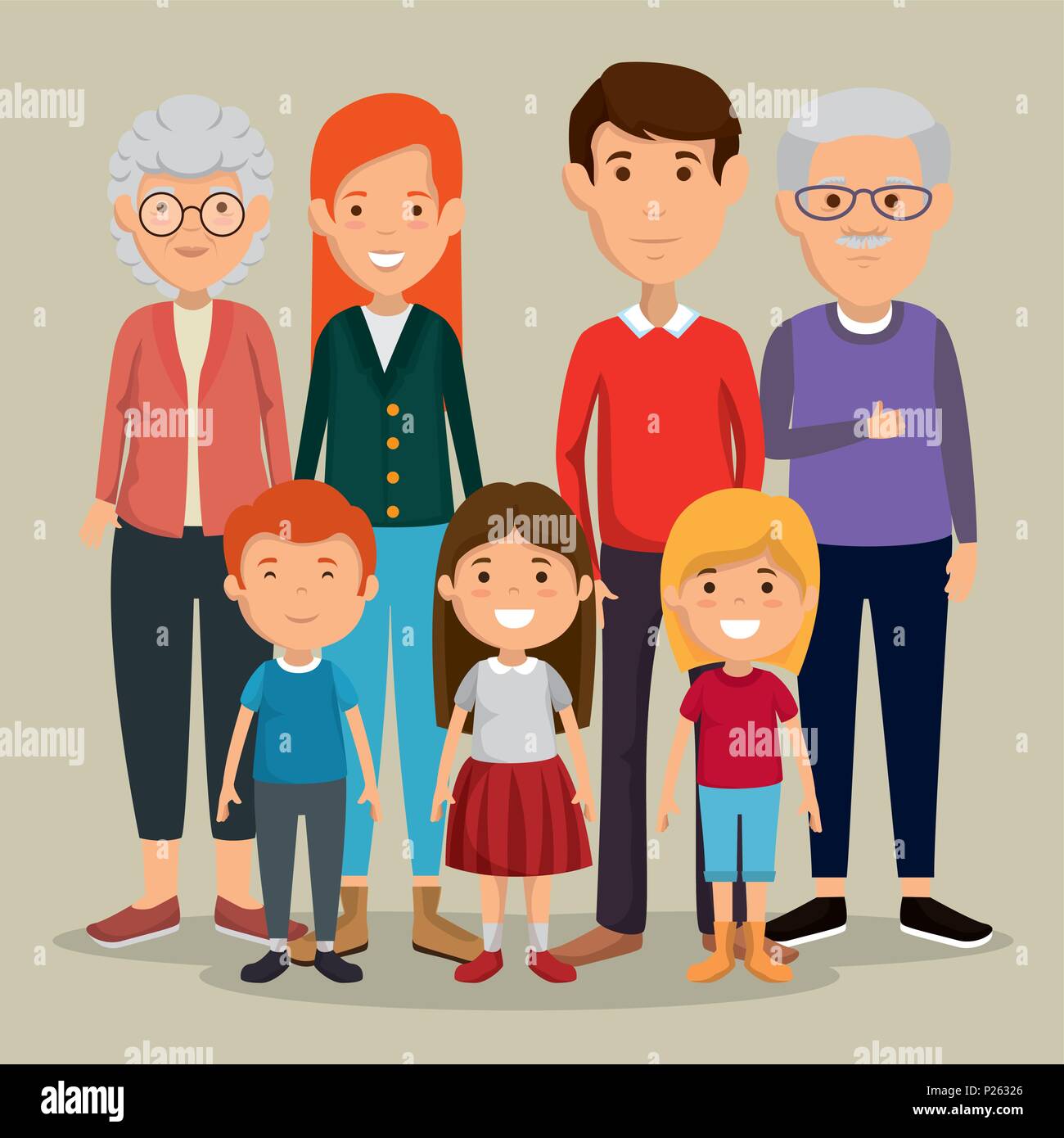 group of family members avatars characters Stock Vector Image & Art - Alamy