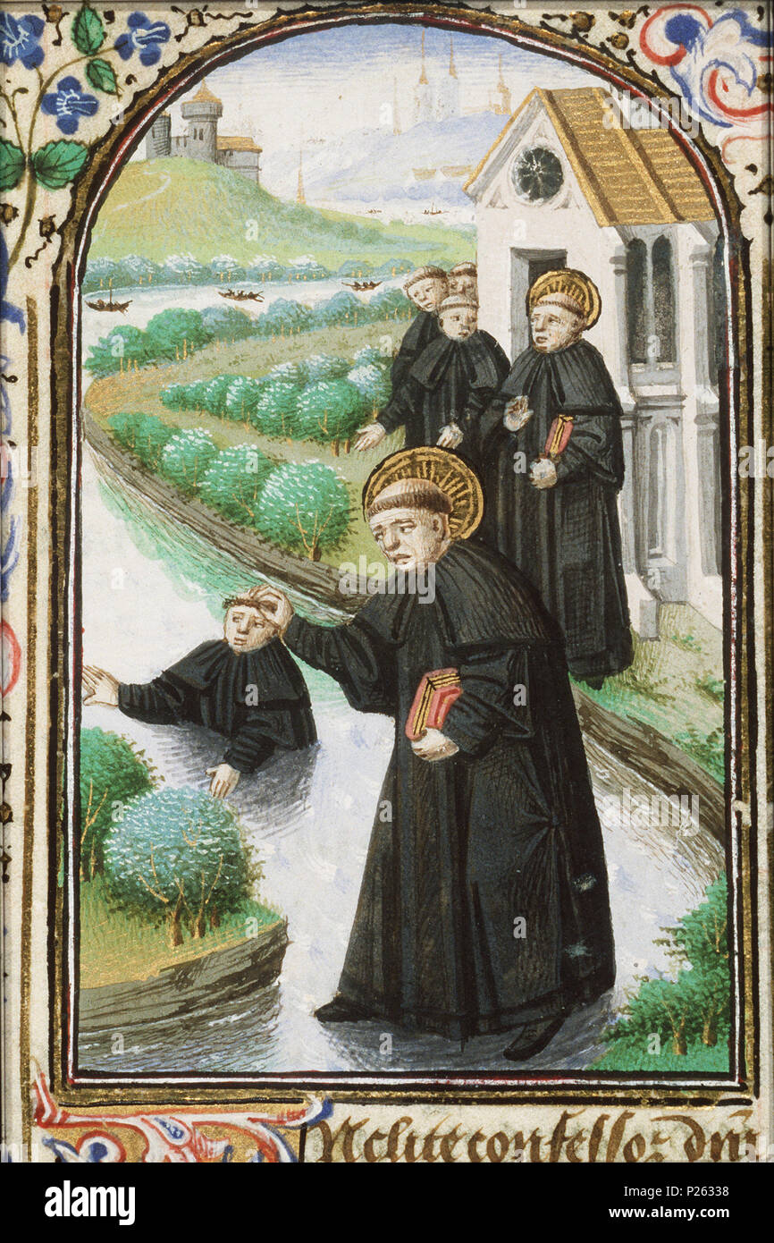 . St. Maurus of Glanfeuil, walking on the water, saves St. Placidius ...