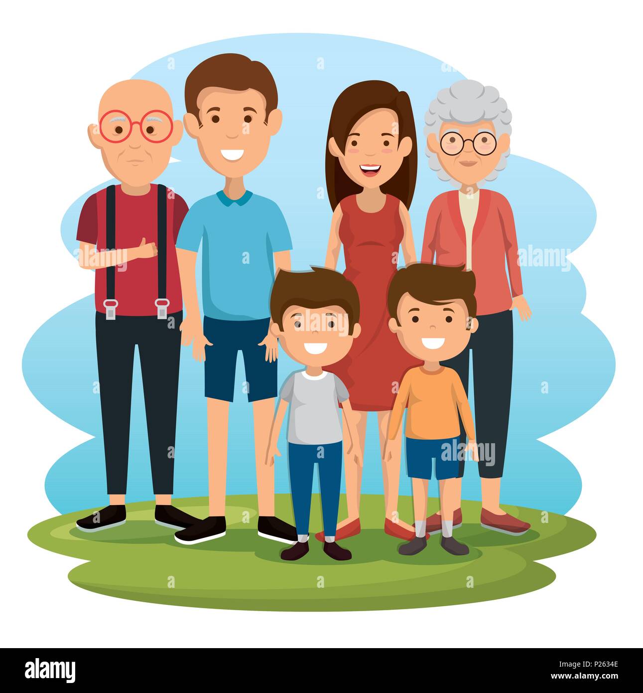 group of family members avatars characters Stock Vector Image & Art - Alamy