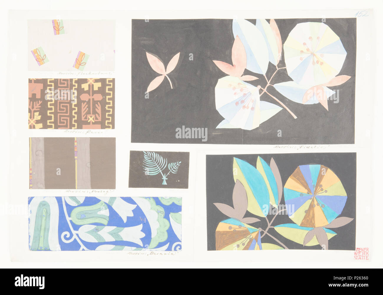 108 Drawing, Textile Design- Bavaria, 1910–11 (CH 18630829-2 Stock ...