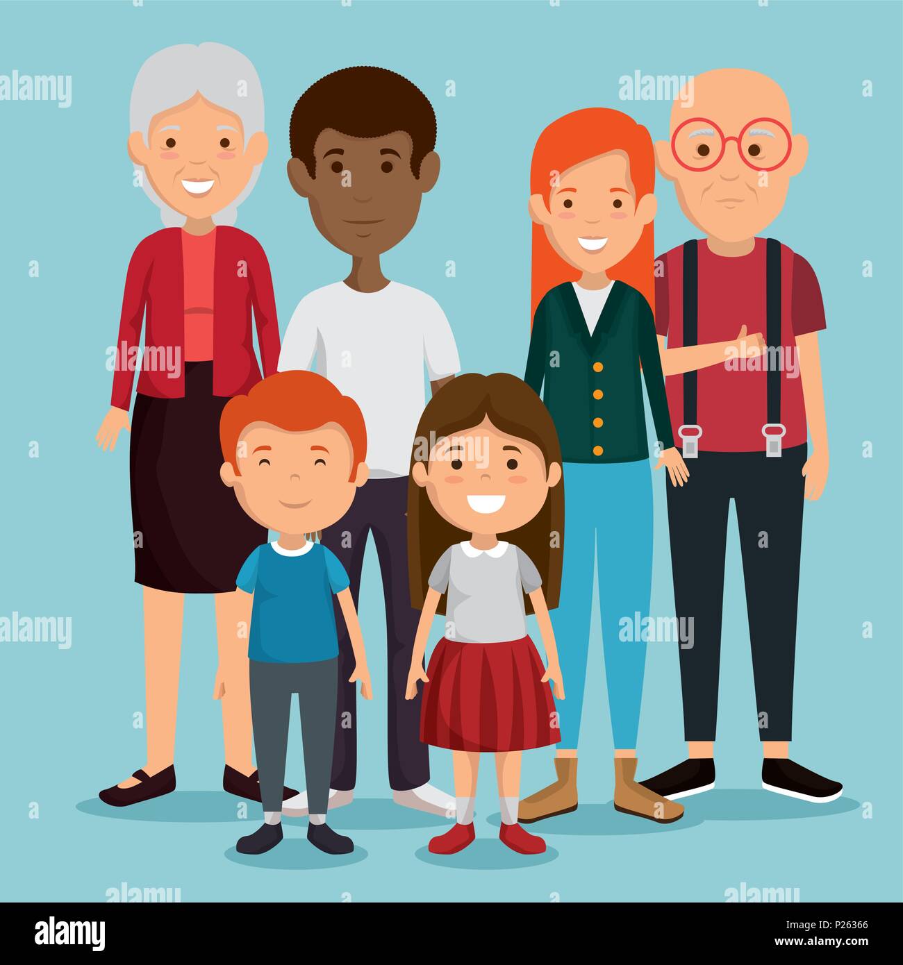 group of family members avatars characters Stock Vector Image & Art - Alamy