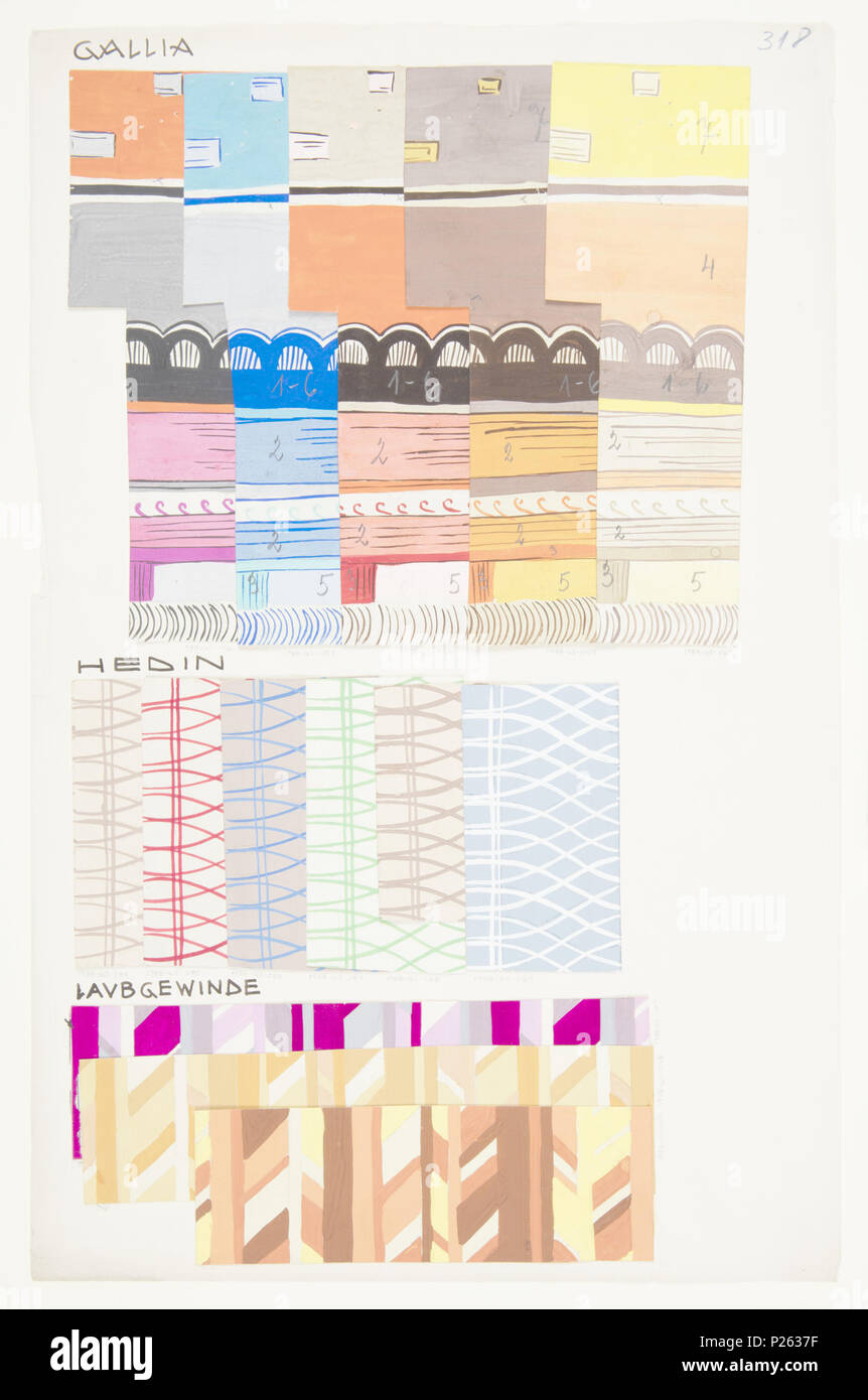 . English: Drawing, Textile Design: Gallia, 1922 . English: Geometric ...