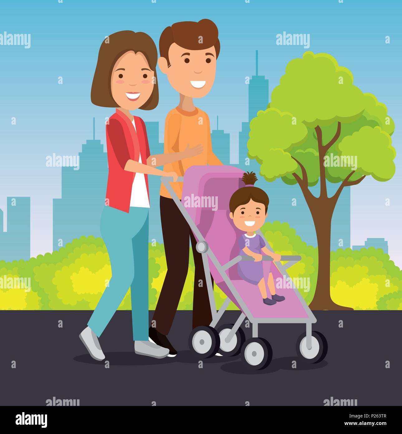 parents with kids avatars characters Stock Vector Image & Art - Alamy