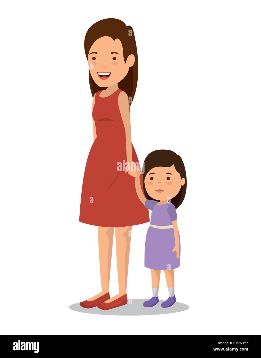 mother and daughter characters Stock Vector Image & Art - Alamy