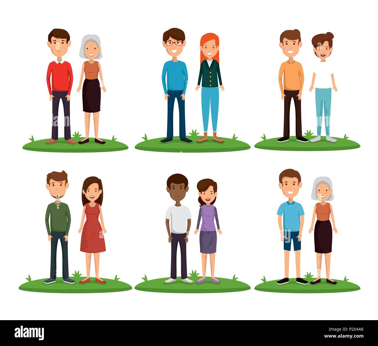 Attractive smiling friends in Stock Vector Images - Alamy