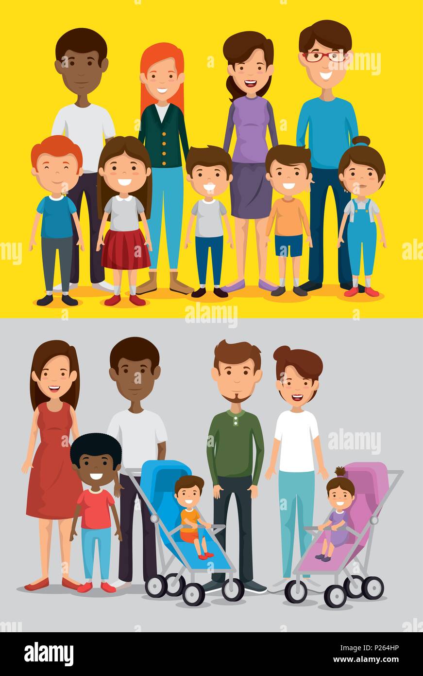 group of family members avatars characters Stock Vector Image & Art - Alamy