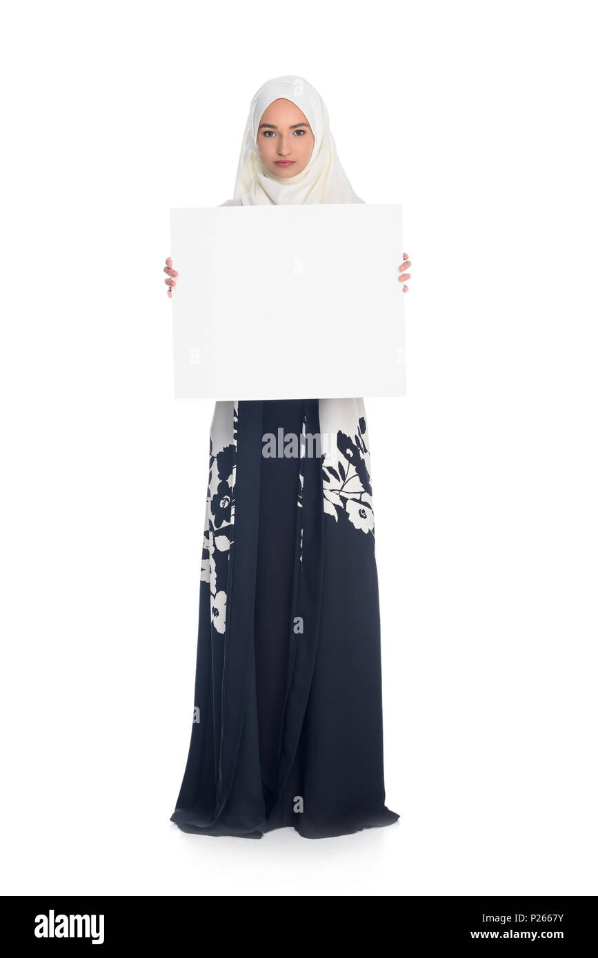 Beautiful arab woman holding Cut Out Stock Images & Pictures - Alamy