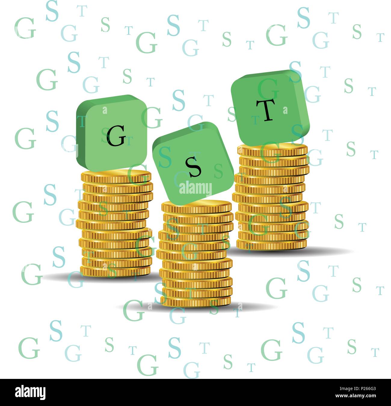 gst vector illustration with coins Stock Vector Image & Art - Alamy