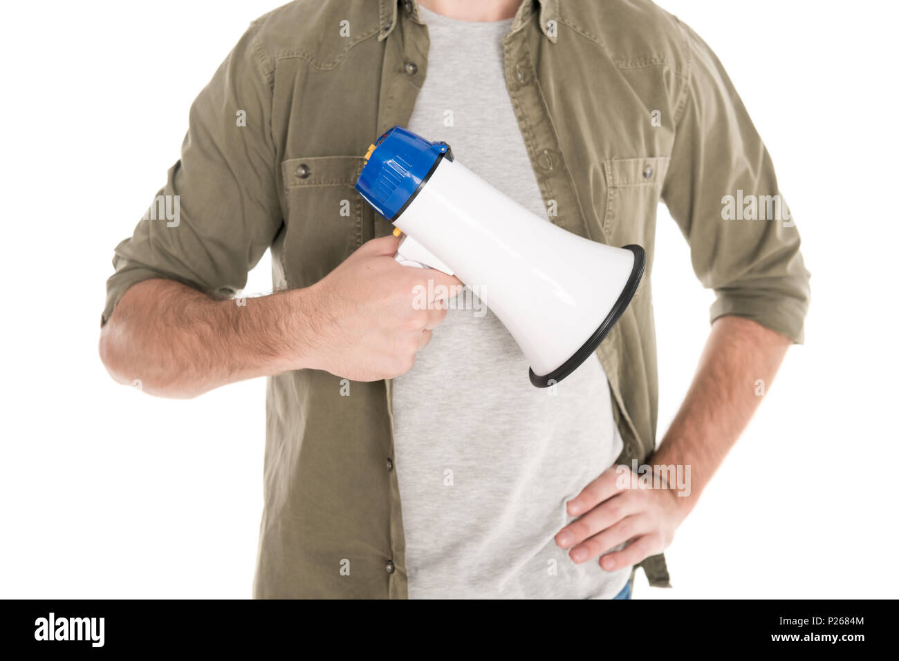 Man with loudspeaker hi-res stock photography and images - Alamy