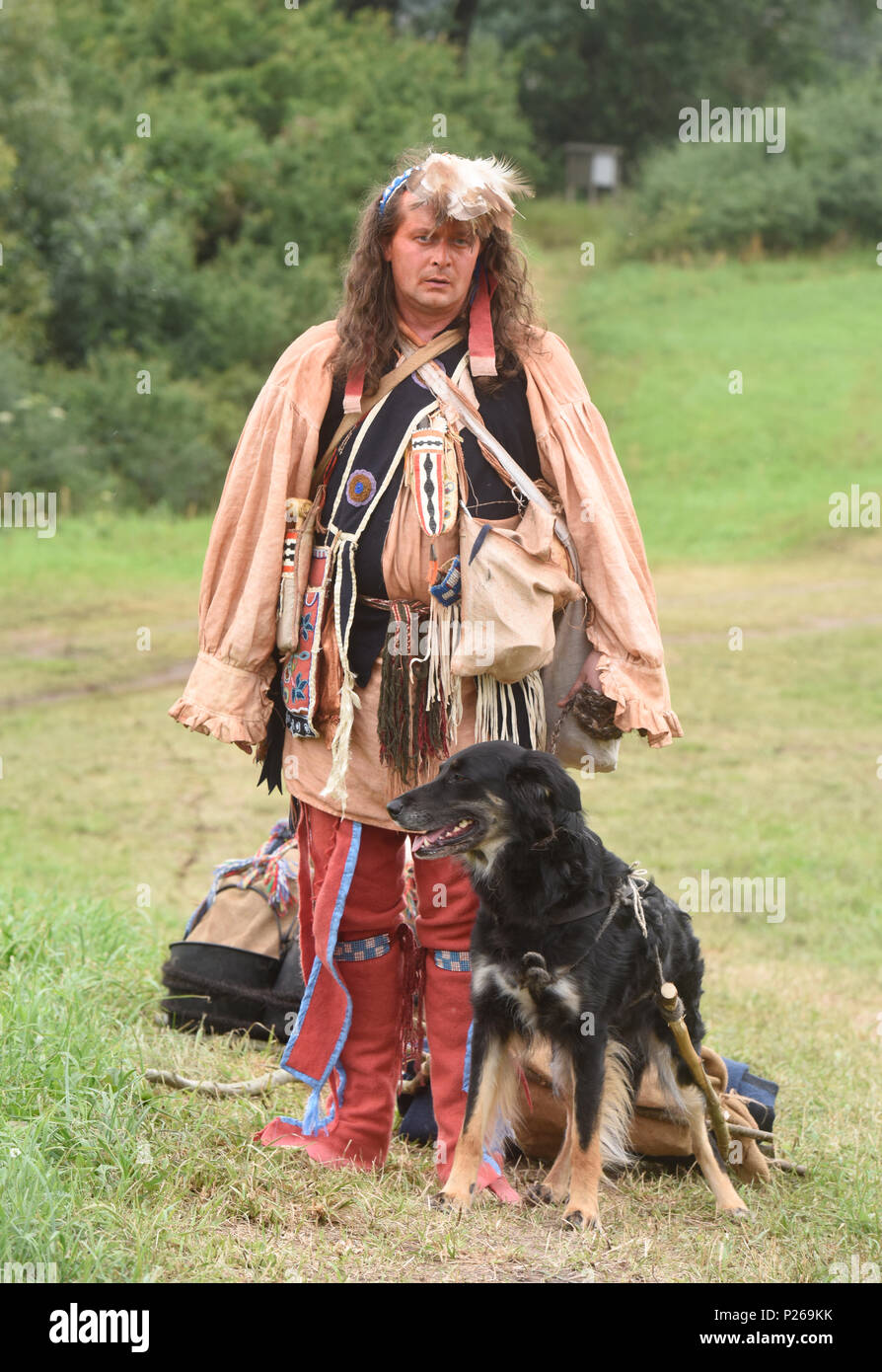 Verchen, Germany, Indian man at the Indian Week at Lake Kummerow Stock ...