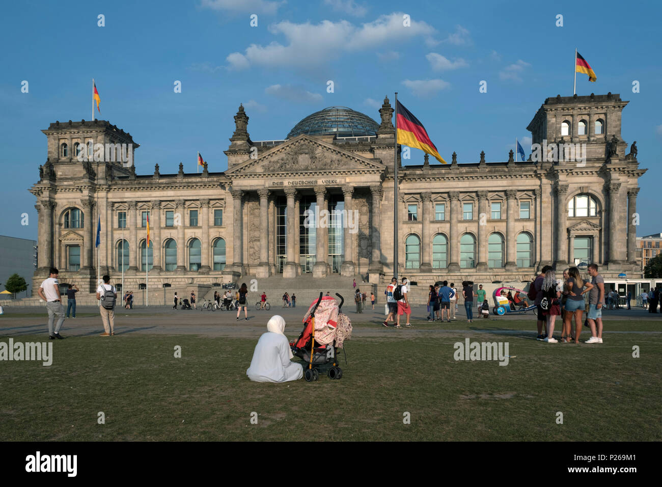 Berlin, Germany, people on the square of the republic before the ...