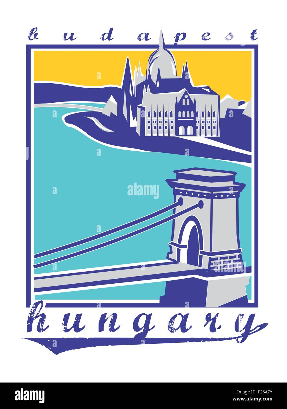 Budapest, Hungary. Budapest landscape with Chain Bridge over Danube ...