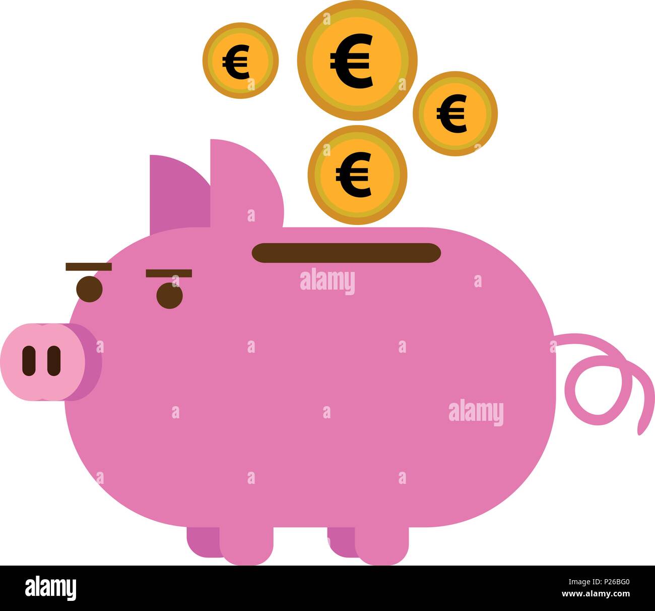 Gold piggy bank coin Stock Vector Images - Alamy