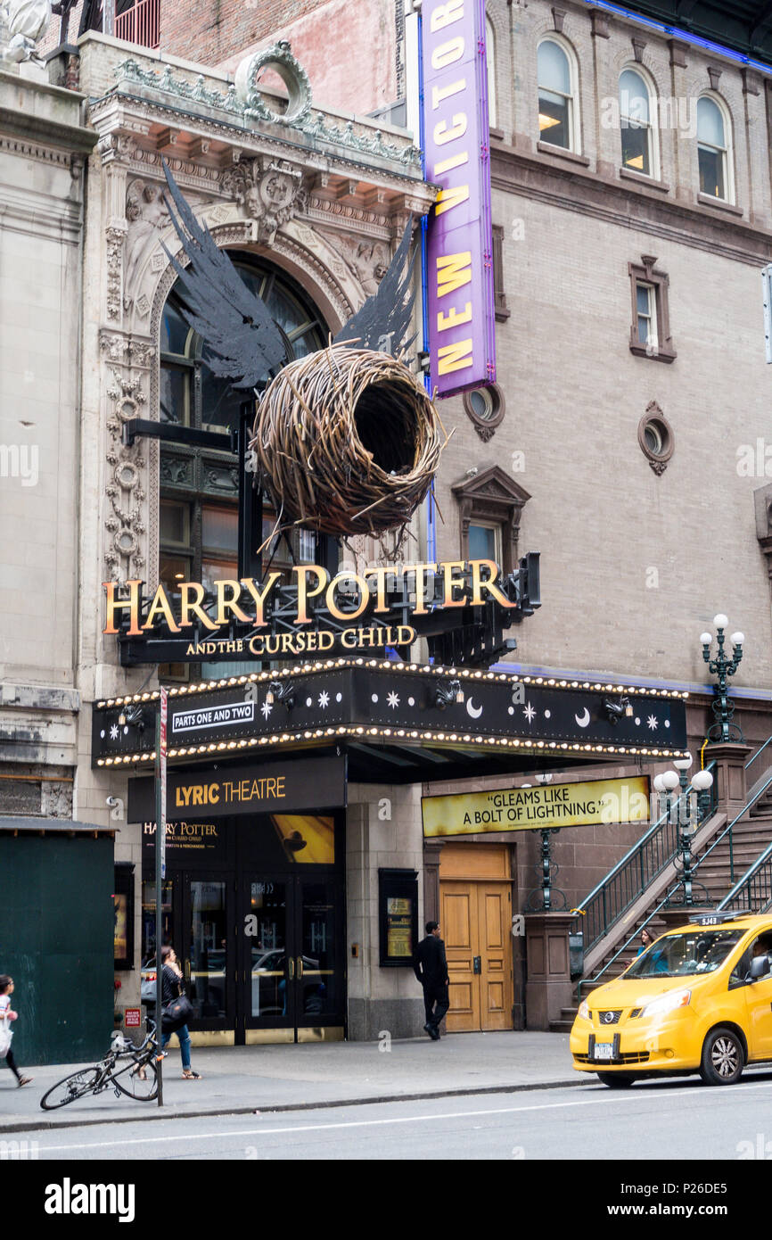 "Harry Potter and the Cursed Child" Marquee at the Lyric Theatre in ...