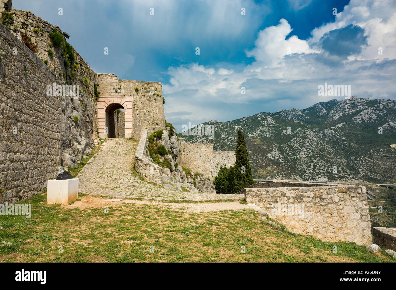 Fortress of Klis outside city of Split in Dalmatia Croatia. Beautiful ...
