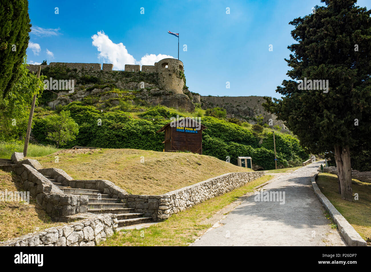 Fortress of Klis outside city of Split in Dalmatia Croatia. Beautiful ...