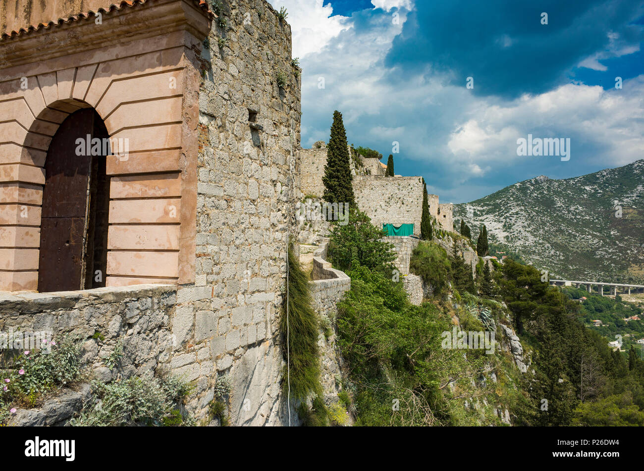 Fortress of Klis outside city of Split in Dalmatia Croatia. Beautiful ...