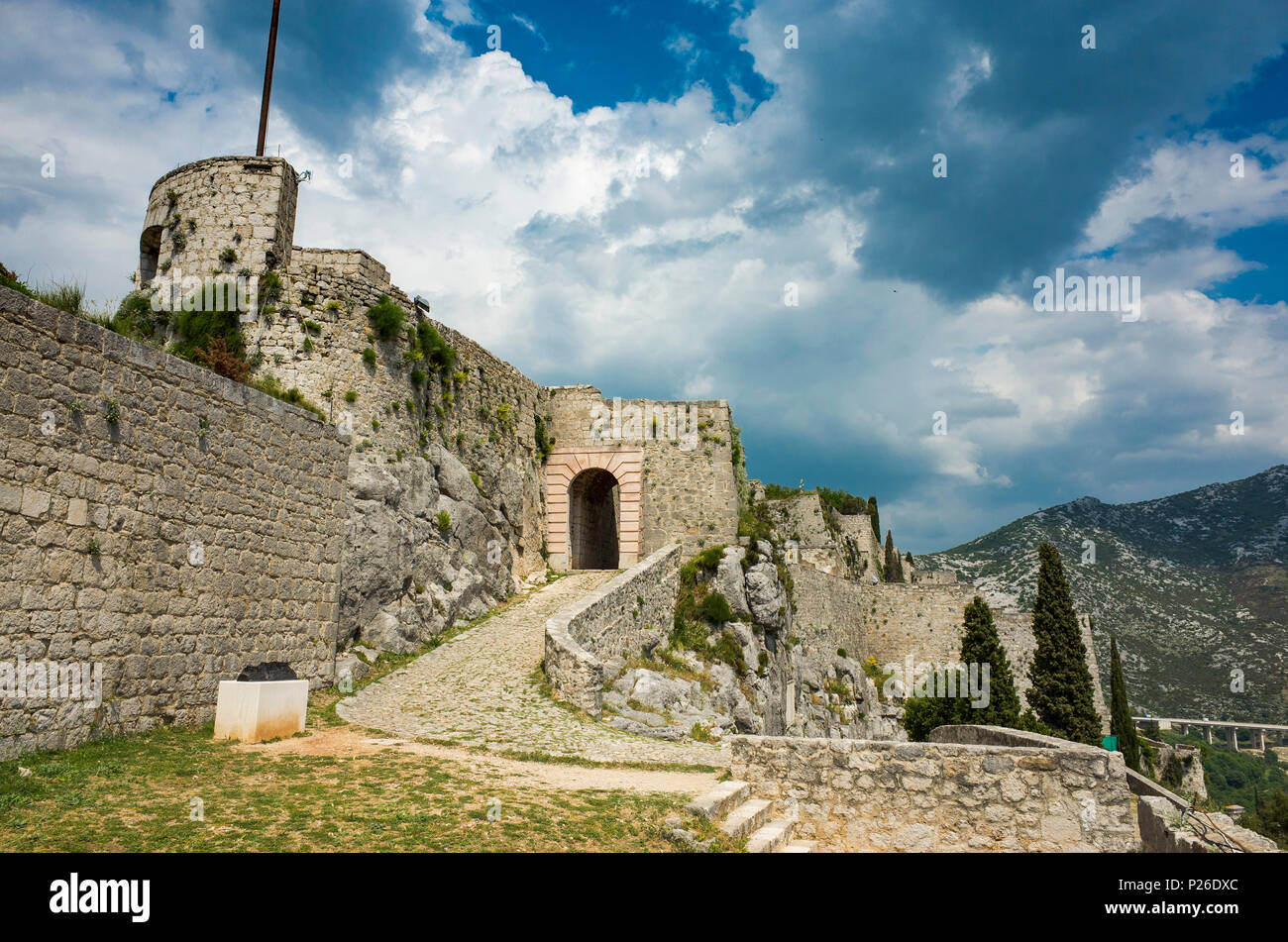 Fortress of Klis outside city of Split in Dalmatia Croatia. Beautiful ...