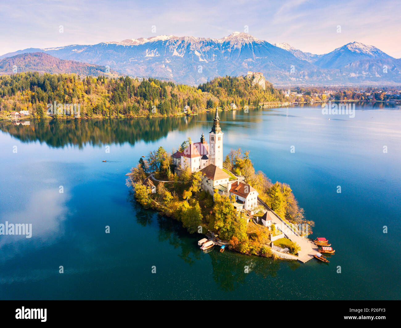 Bled Island and Lake Bled. Bled, Upper Carniolan region, Slovenia Stock ...