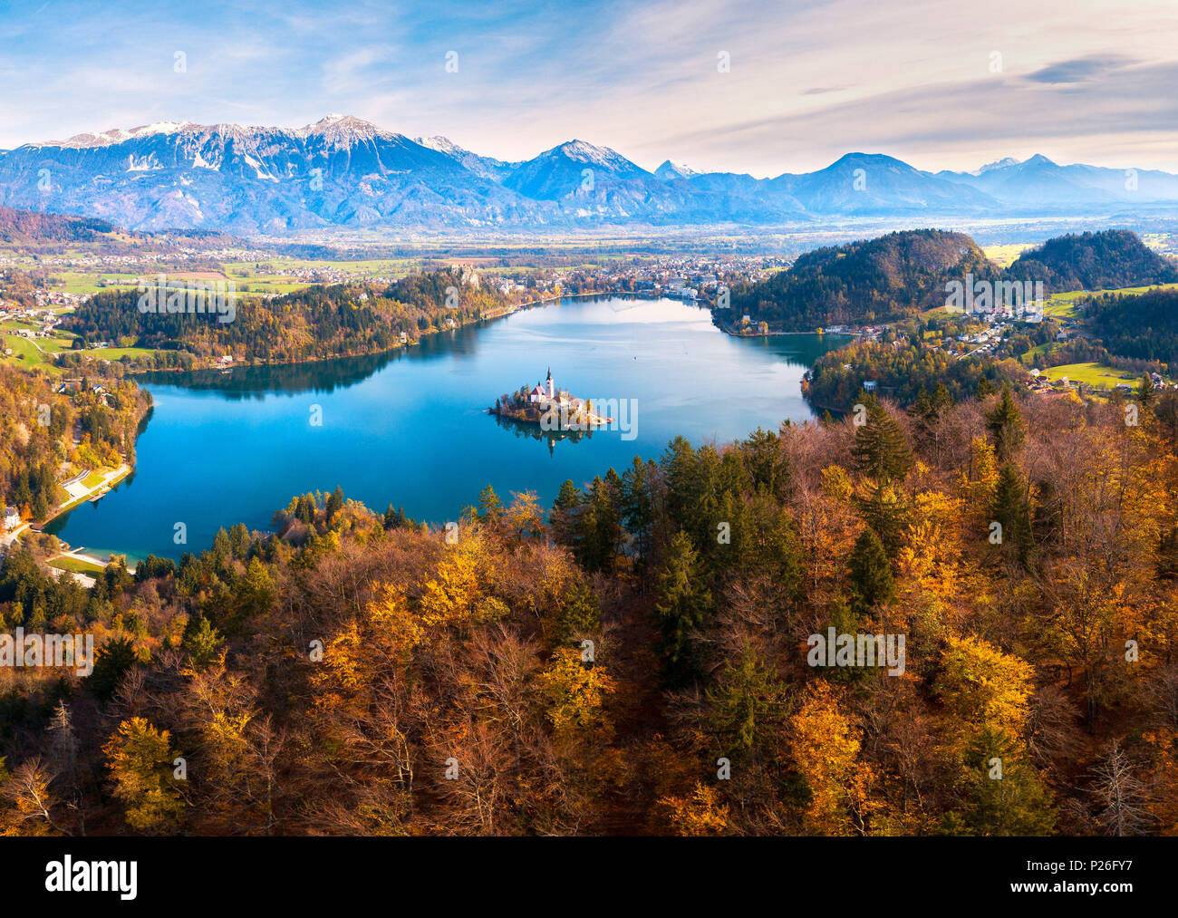 Bled Island and Lake Bled. Bled, Upper Carniolan region, Slovenia Stock ...
