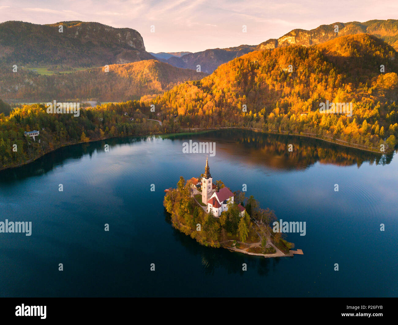 Bled Island and Lake Bled. Bled, Upper Carniolan region, Slovenia Stock ...