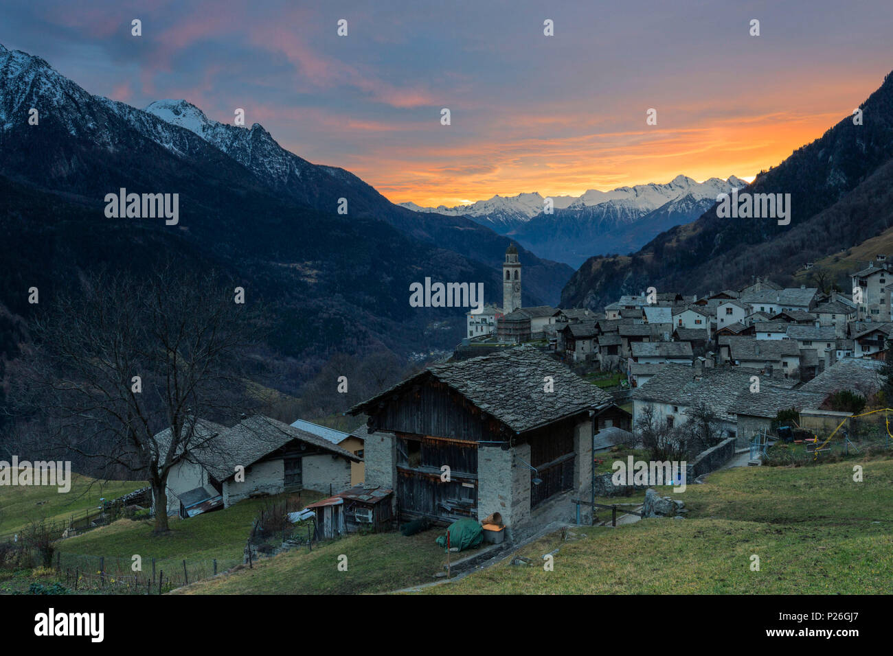 Alpine village soglio switzerland hi-res stock photography and images ...