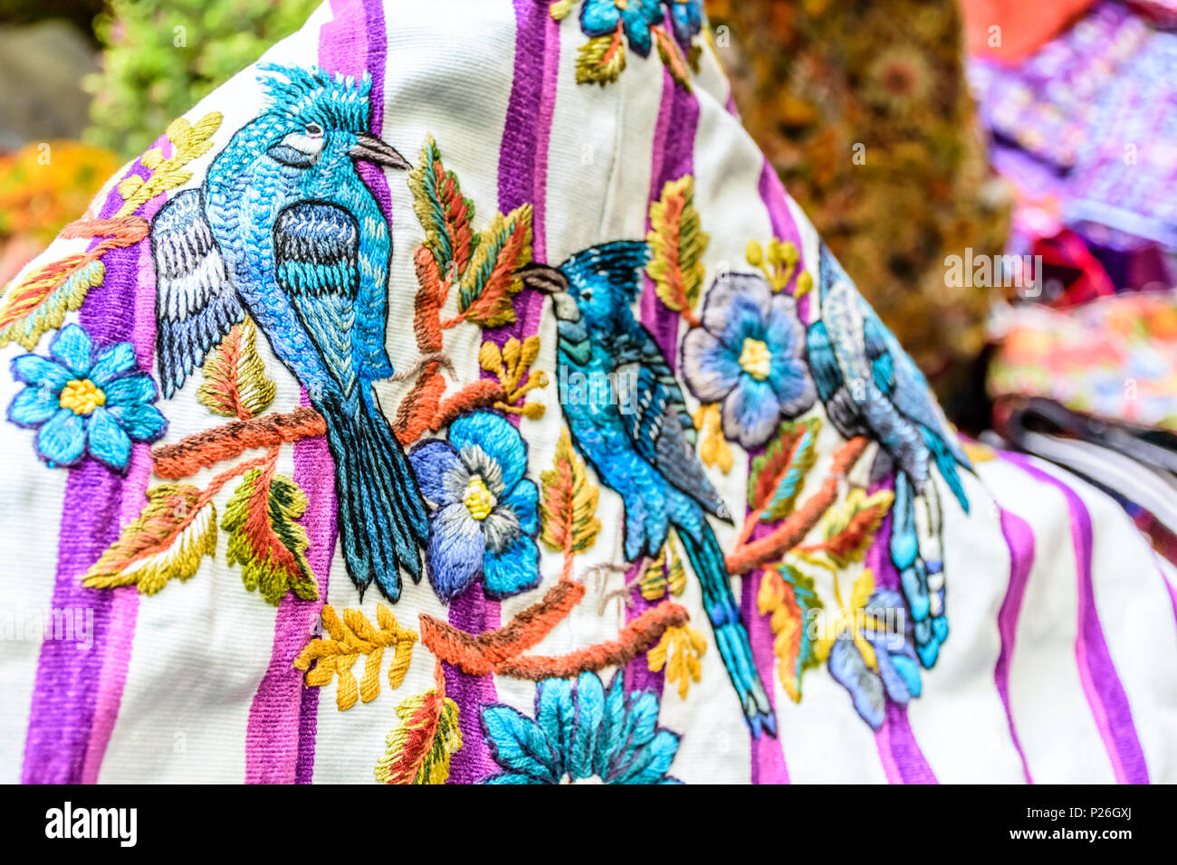 Antigua,, Guatemala - May 28, 2018: Hand embroidered blouse called ...