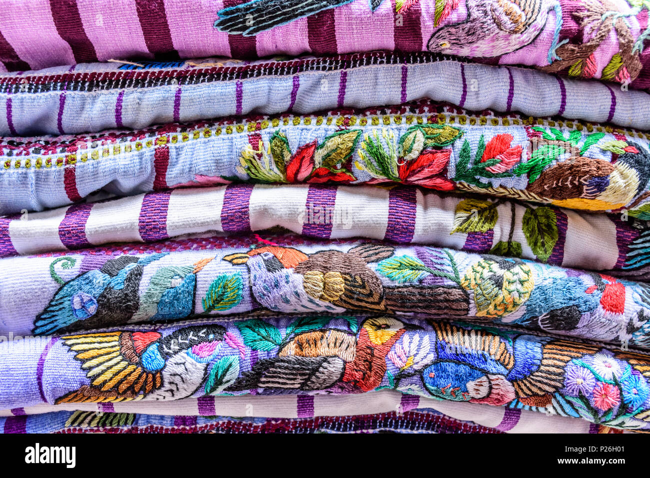 Antigua,, Guatemala - May 29, 2018: Hand embroidered blouses called ...