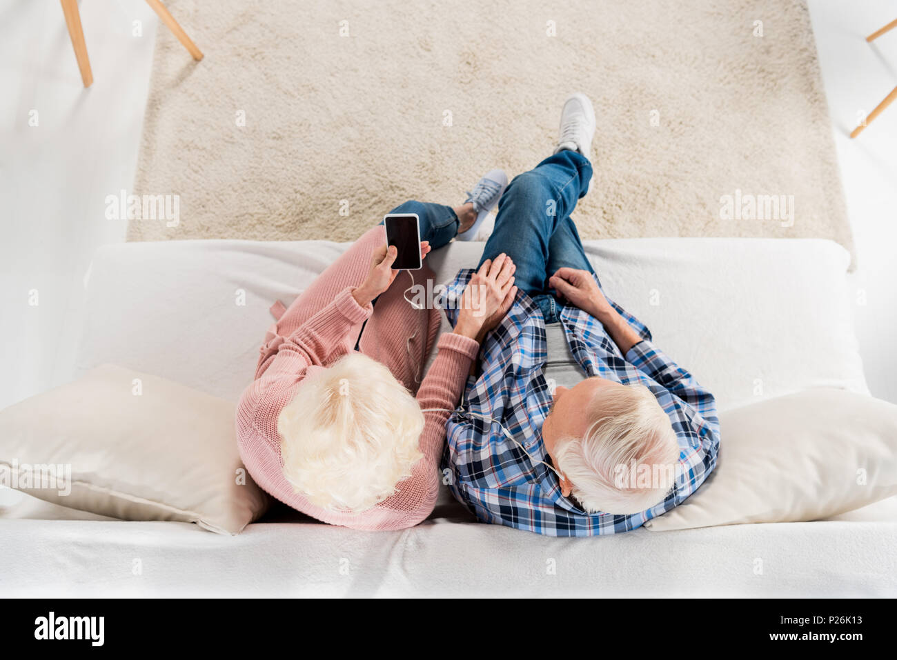 Overhead view elderly woman sitting hi-res stock photography and images ...
