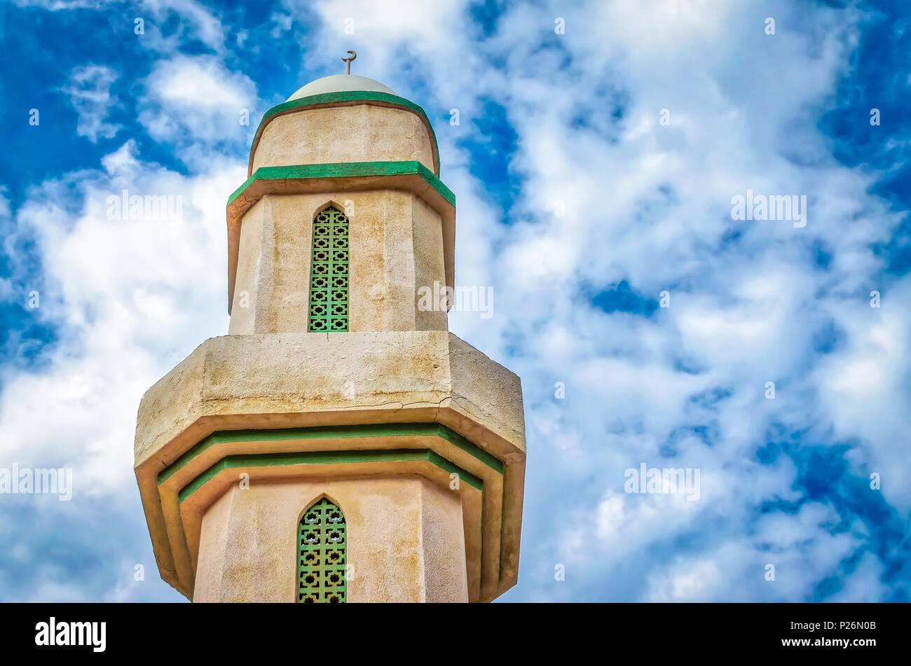 Majestic Mosque Tower soaring to the sky. Muscat, Oman Stock Photo - Alamy