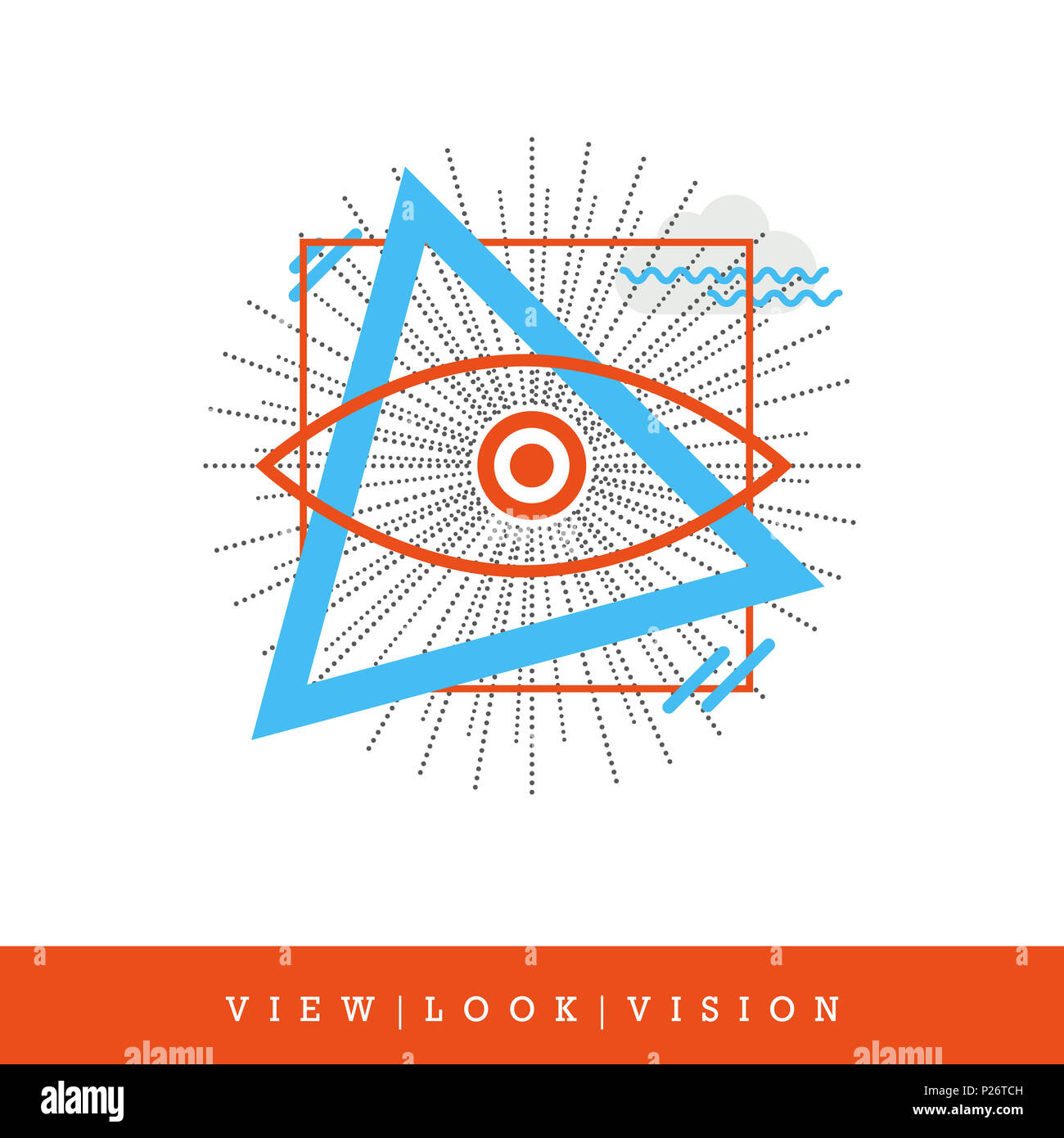 All-seeing Eye, View - Look - Vision Flat Style and Thin Line Icon ...